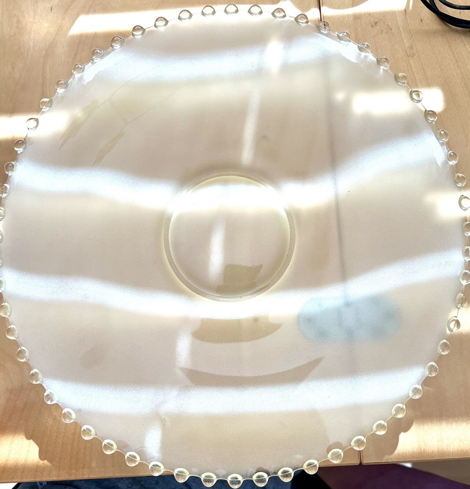 large glass plate vintage 13” Frosted Bottom Lemon Yellow | eBay