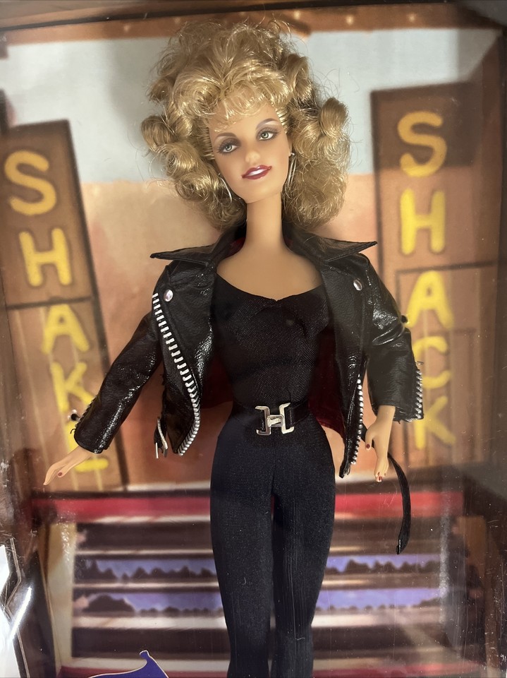 GREASE Sandy Black Leather 25th Anniversary Barbie Doll Olivia Newton ...