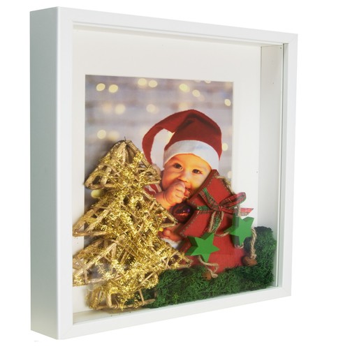 BD ART Shadow Box Frame 11x11x1inch, Square, White, Display 3D Frame ...