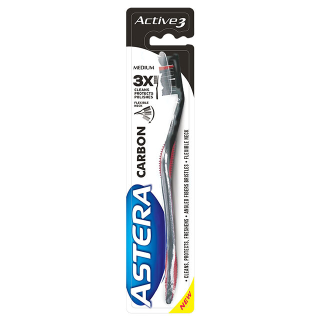 ASTERA ACTIVE 3 Toothbrush Carbon Medium /8pack | eBay
