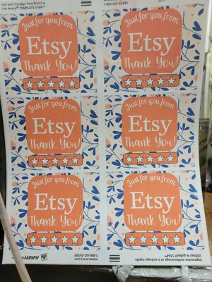 Etsy large Stickers Labels 3x4 size handmade label etsy thank you label ...