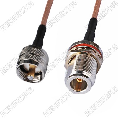 RG316 30cm UHF PL-259 Male Plug to N Female Jack Bulkhead Nut Pigtail ...
