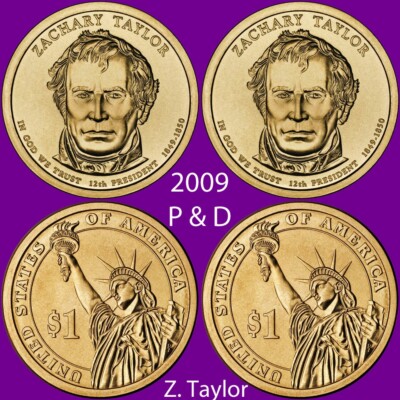 2009 Zachary Taylor President P & D Uncirculated 2 Dollar Coins from ...