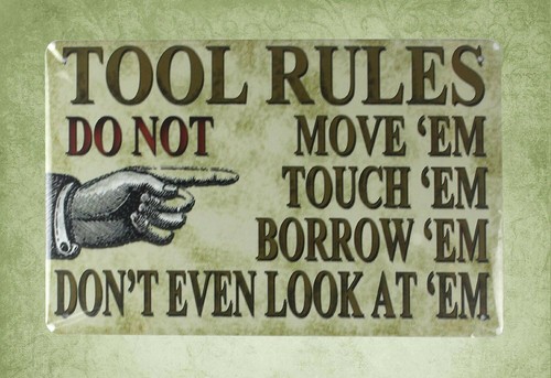 tool rules tin metal sign country kitchen decor | eBay