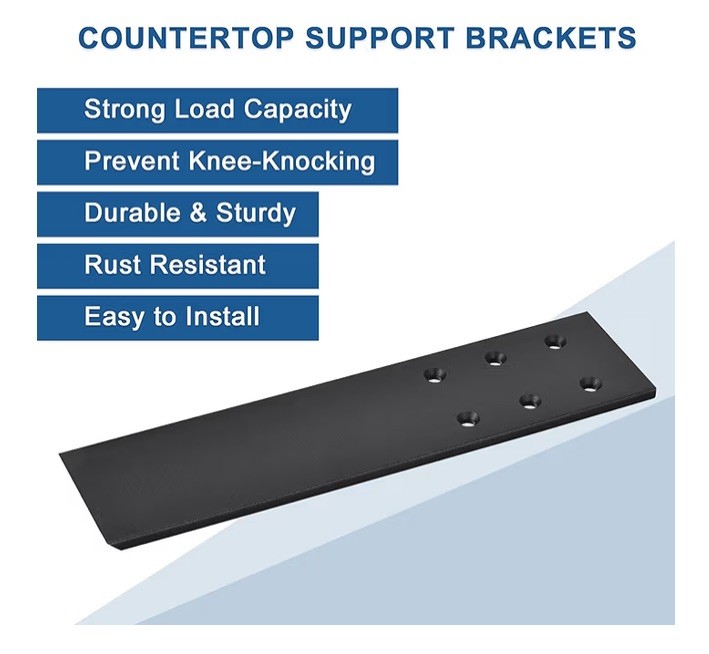 3 Pack Countertop Support Brackets Hidden Knee Wall Flat Support Bracket 25.4cm | eBay UK