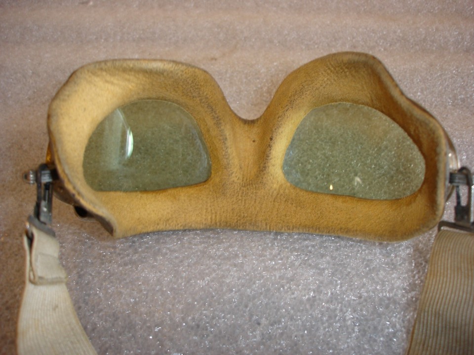 1940s WWII USN Summer Flight Helmet w/ Chas Fischer MK II Pilot Goggles ...