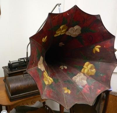 Antique Complete Edison Model D Cylinder Phonograph Morning Glory Horn ...