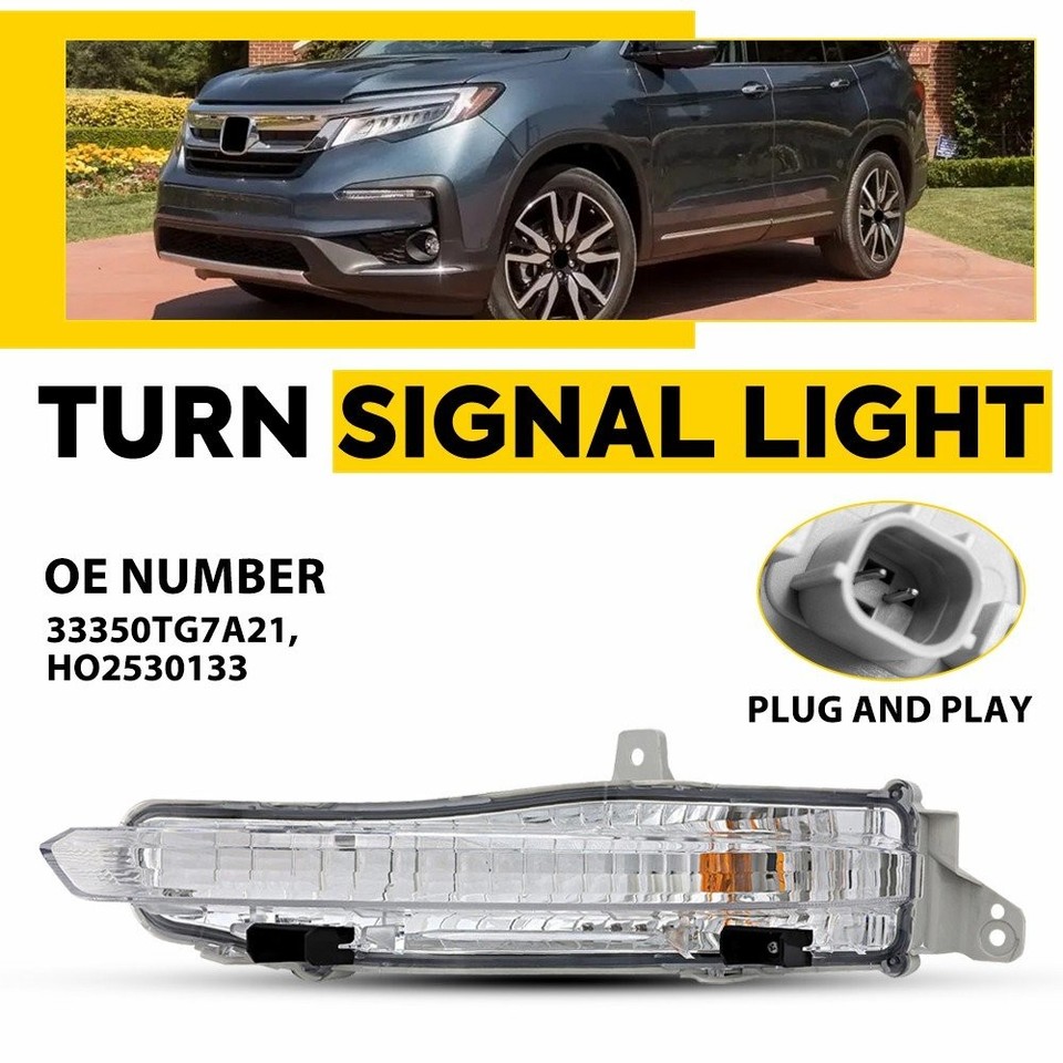 Front Left LH Turn Signal Light For 2019-2022 Honda Pilot Clear Lens ...