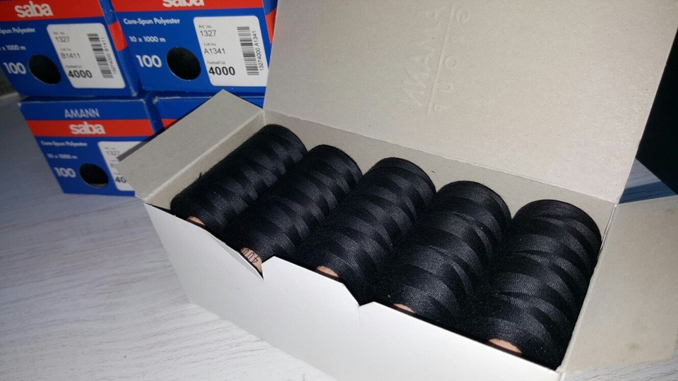THREAD AMANN SABA 100, 100% POLYESTER, 1000m/spool,10 spools, color ...