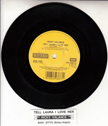 RICKY VALANCE Tell Laura I Love Her & BOBBY ANGELO Baby Sittin' 7" 45 ...