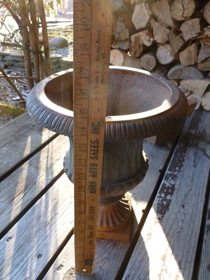 Authentic URN Victorian Cast Iron Planter & Plinth Jardiniere Garden ...