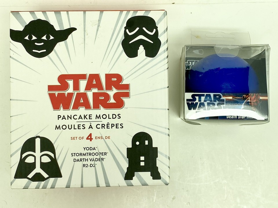 Star Wars Set Of 4 Silicone Pancake Molds & Death Star Ice Cube ...