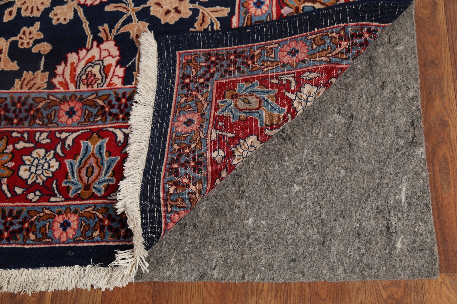 Vegetable Dye Floral Navy Blue/ Rust Mood Vintage Handmade Room Size ...