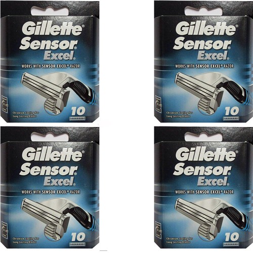 40 Cartridges Gillette Sensor Excel Refill Razor Blades | eBay