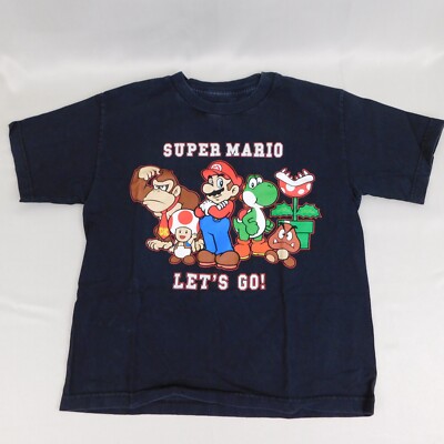 Super Mario Let's Go Short Sleeve Crew Neck Tee - Black, Youth Large ...
