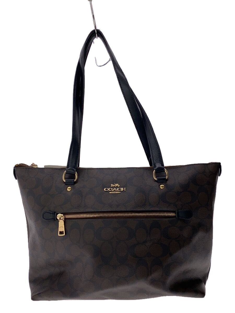 COACH Gallery Tote Signature Brown BRW Overall Pattern - Gem