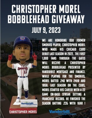 Christopher Morel Chicago Cubs Rookie Bobblehead SGA BNIB Tennessee ...