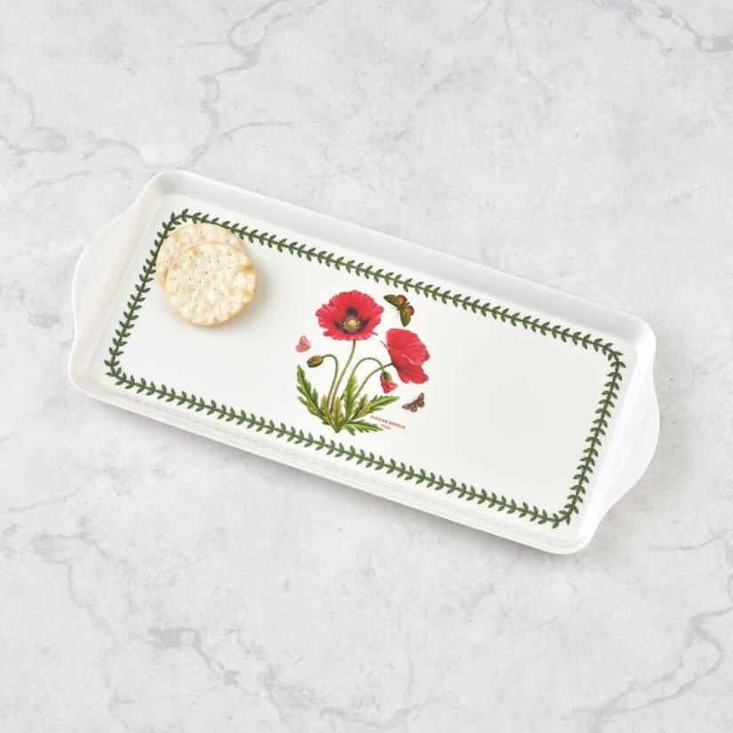 PIMPERNEL, BOTANIC GARDEN "POPPY" MELAMINE SANDWICH TRAY, NEW, 15.1" x ...