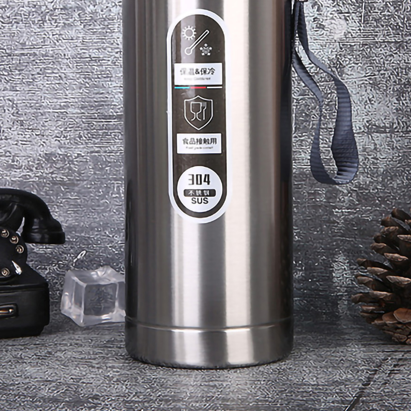 Portable Stainless Steel Vacuum Cup Insulated Bottle With Hand String ...