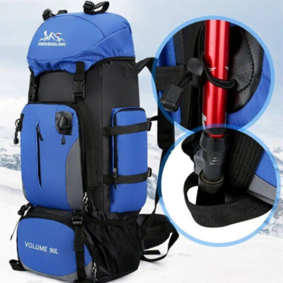 Outdoor 90L Rucksack Travel Luggage Bag Hiking Mountaineering Camping ...