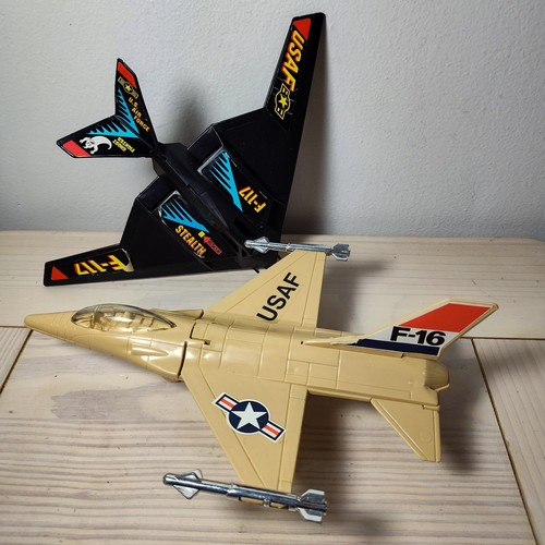 Vtg Plastic Fighter Jet Stealth Bomber Plane Lot Timmee Toys Processed ...