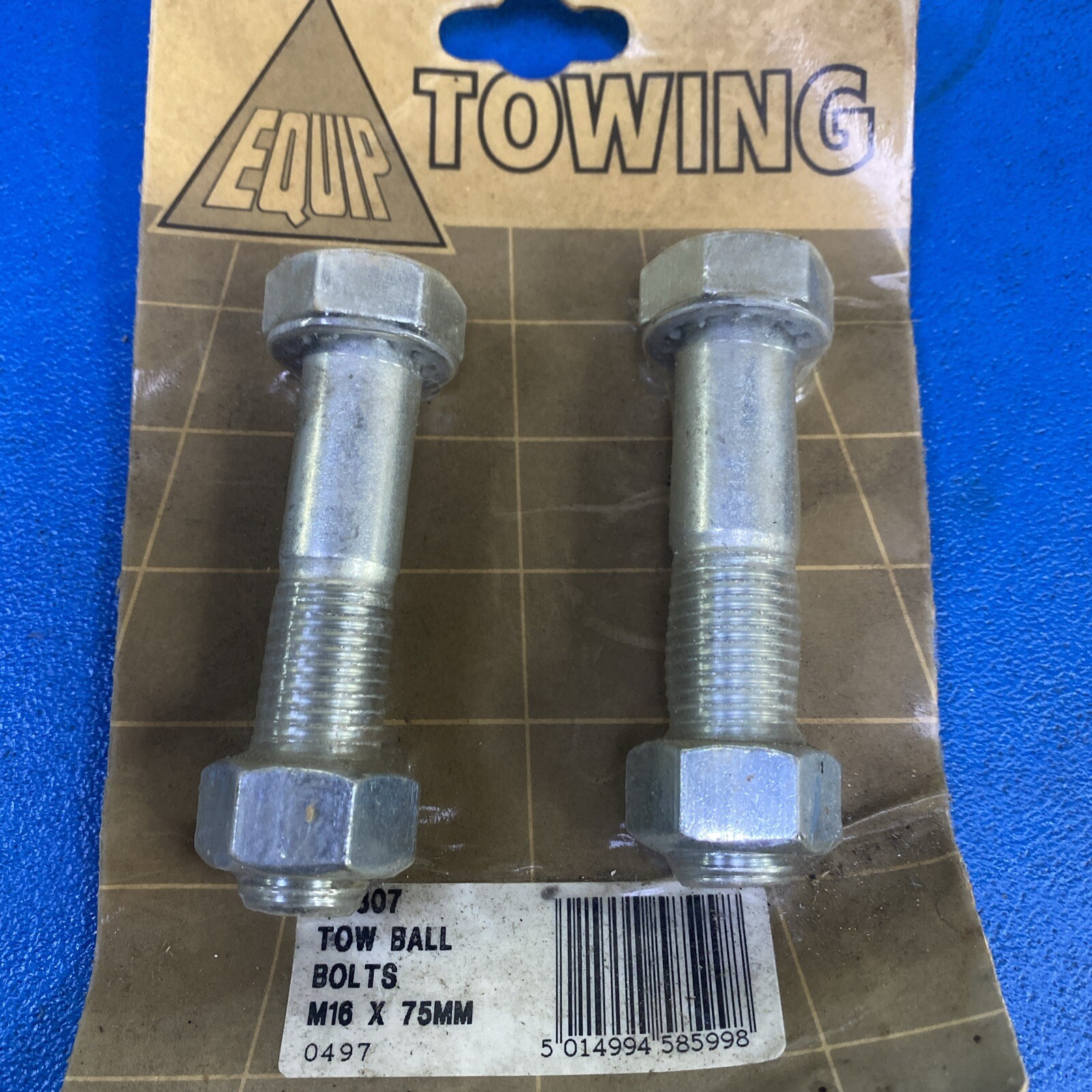 x2 Tow Ball Fixing Bolts, M16 x 75mm, Locking Washers and Nuts, Tow Bar ...