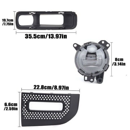 Front bumper Led Fog Lamp Grille cover Fit For 2020-2025 90 Land Rover ...