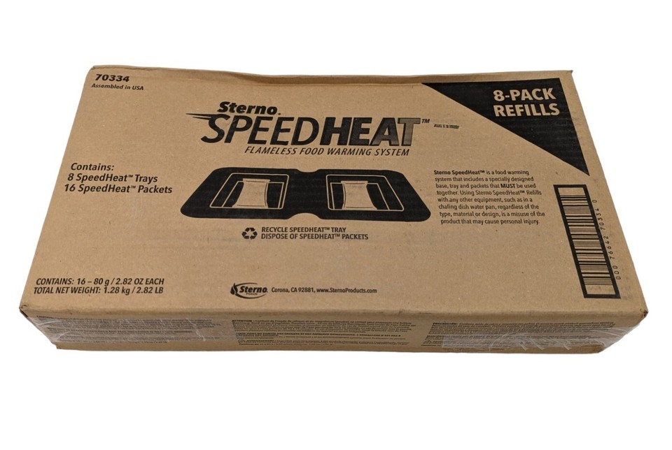 Sterno 70334 SpeedHeat Flameless Food Warming System Refill 8 Trays, 16 ...