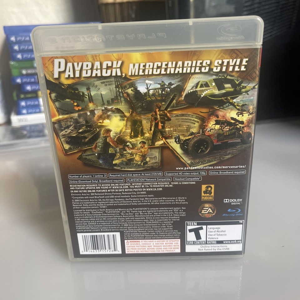 Mercenaries 2 World in Flames PS3 Sony PlayStation 3 Complete w/ Manual ...