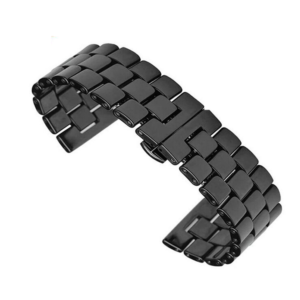 20mm 22mm White Black Ceramic Watch Band Watch Bracelet Deployment ...