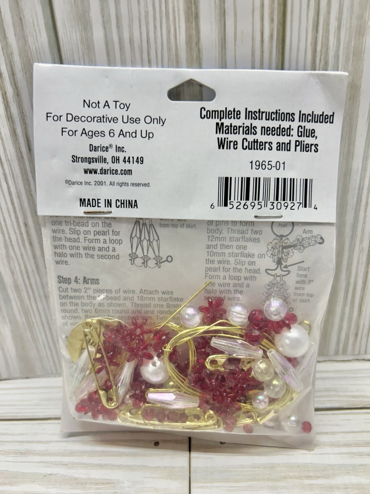 Safety Pin Angel Ornament Kit Darice Birthstone January Emerald 2.5 ...