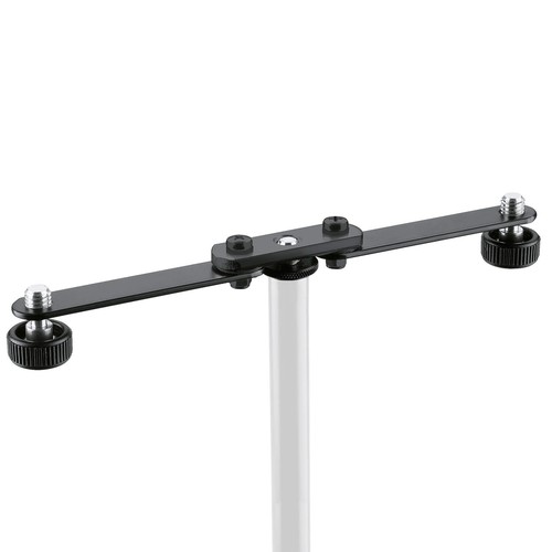 K&M 23510 Black Articulating Stereo Microphone T-Bar Adapter 2 Mic ...