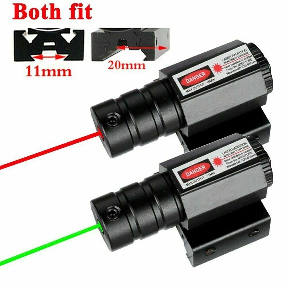 Bow Site Tactical Low Profile Red Green Dot Laser Sight 20mm Picatinny ...