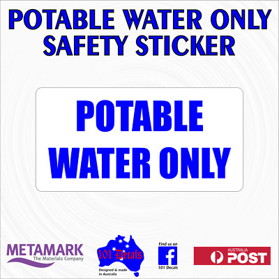 POTABLE WATER ONLY safety sign sticker for caravan, motorhome ...