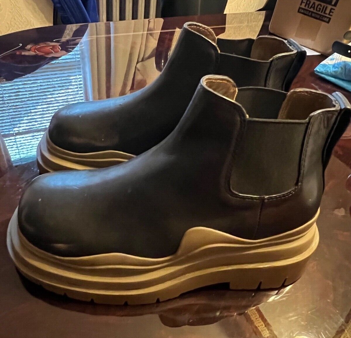 Bottega Veneta Tire Ankle Chelsea Boot Black/jute Sz. 41 (US 8) | eBay