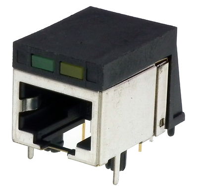RJ45 Modular Network Socket 8P8C metal clad with LEDs PCB mount | eBay UK