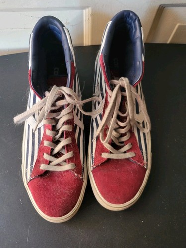Converse Cons Red White Blue Striped High Top Shoes Size 9.5 Mens 11 ...