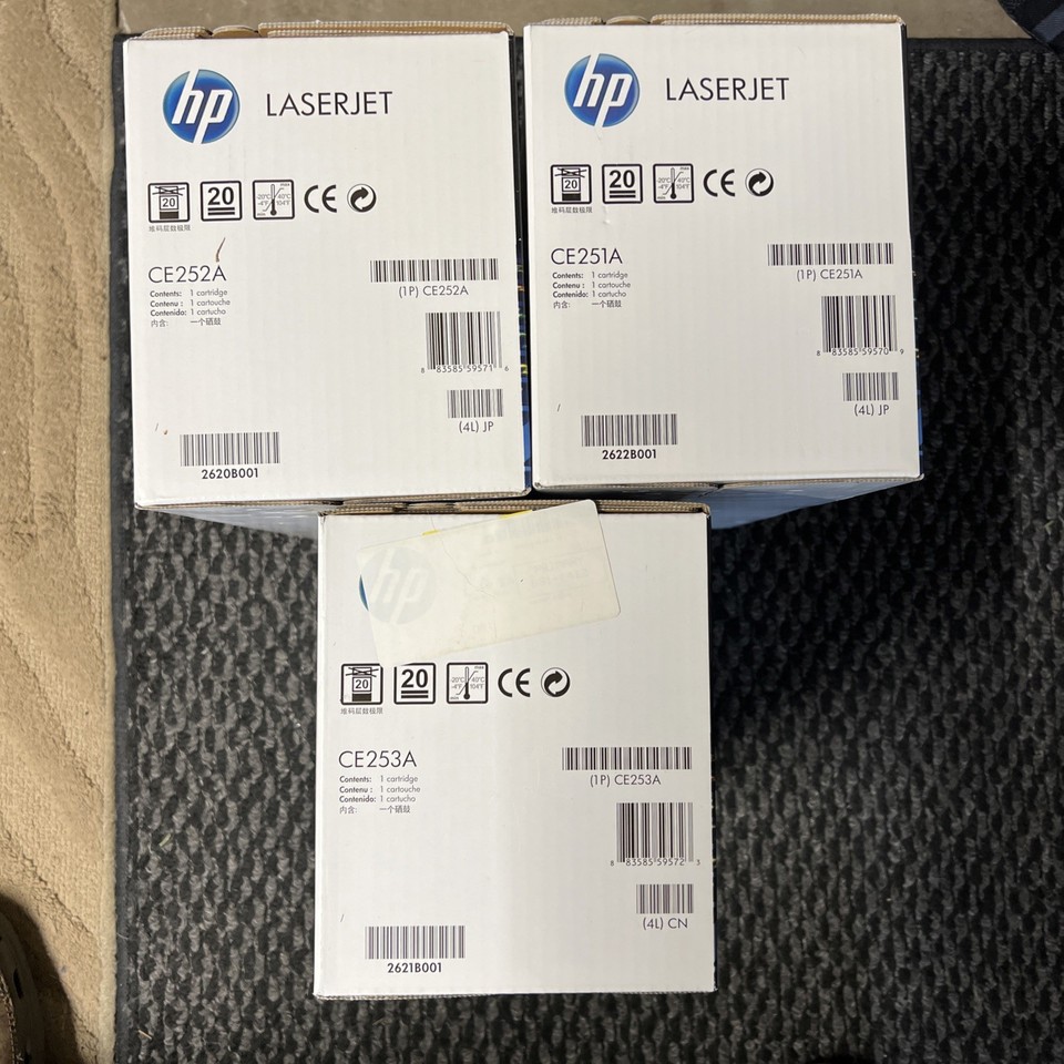 Lot of 3 | HP Genuine OEM LaserJet Toner 504A Cyan Magenta Yellow ...