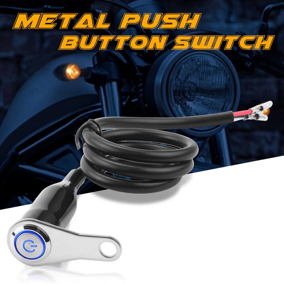 LED Motorcycle Switch ON/OFF Handlebar Mount Push Button 12V Headlight ...