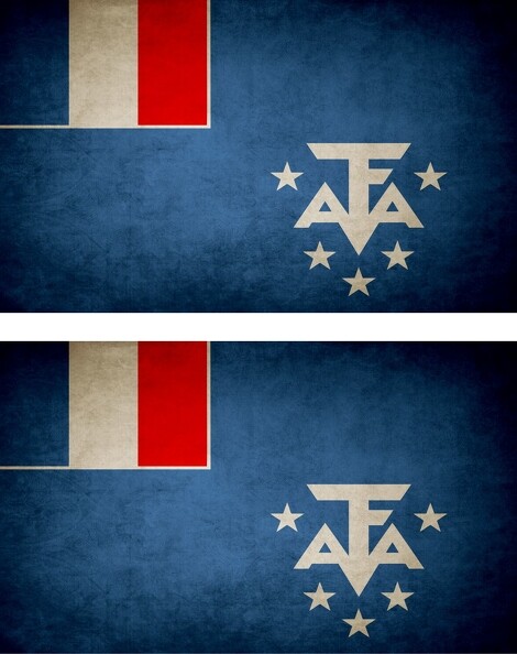 2x Sticker flag vinyl country vintage TAAF french southern antarctic ...