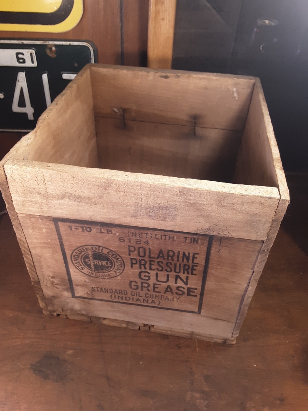 Rare Antique Original Polarine Wood Crate Cup Grease 10 Lbs Standard ...