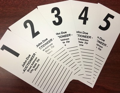 250 Auction Bid Cards - Pre-numbered & Personalized | eBay Australia