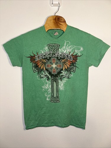 Vintage y2k Affliction Style Ireland Graphic T Shirt Gothic Cross ...