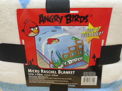 Angry Birds Plush Blanket (62 x 90 in), 100% Polyester, Super Rare ...