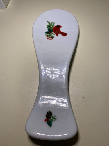 Royal Norfolk Christmas Holiday Cardinal Holly Pinecone Spoon Rest-8 ...