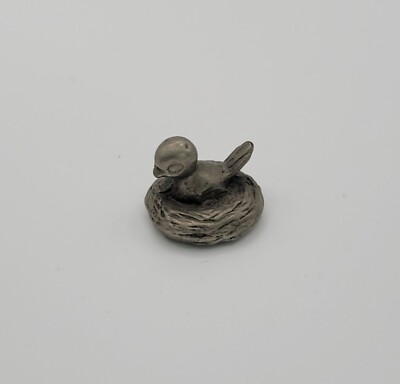 Pewter - Bird in Nest Miniature Figurine | eBay