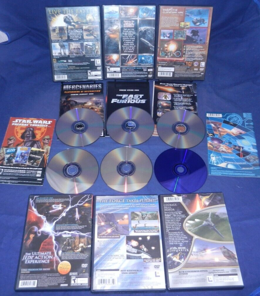 6 PS2; Battlestar Galactica, Star Wars Battlefront, Clone Wars, Episode ...