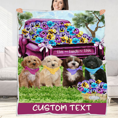 Cockapoo Dog Blanket Personalized Throw Woven Fleece Sherpa Many ...