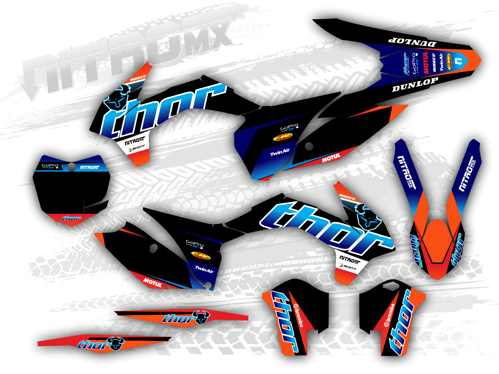 NitroMX Graphic Kit for KTM SX SXF 125 250 350 450 2013 2014 2015 SX 250 2016 MX | eBay