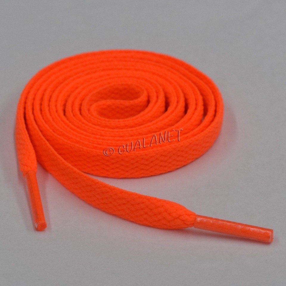 FLAT NEON Colored Shoelaces Sport Shoe Strings Athletic Sneakers Boot ...